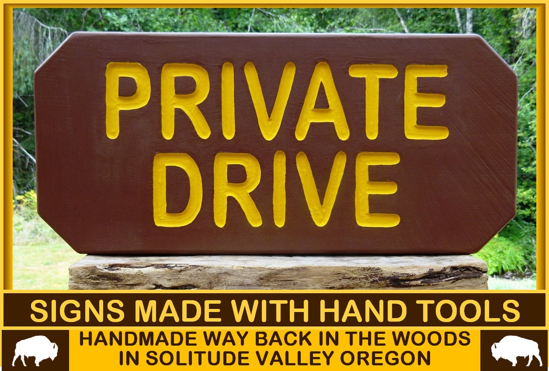 PRIVATE DRIVE Sign, Park Style Outdoor Road Street Fence Home Cabin ...