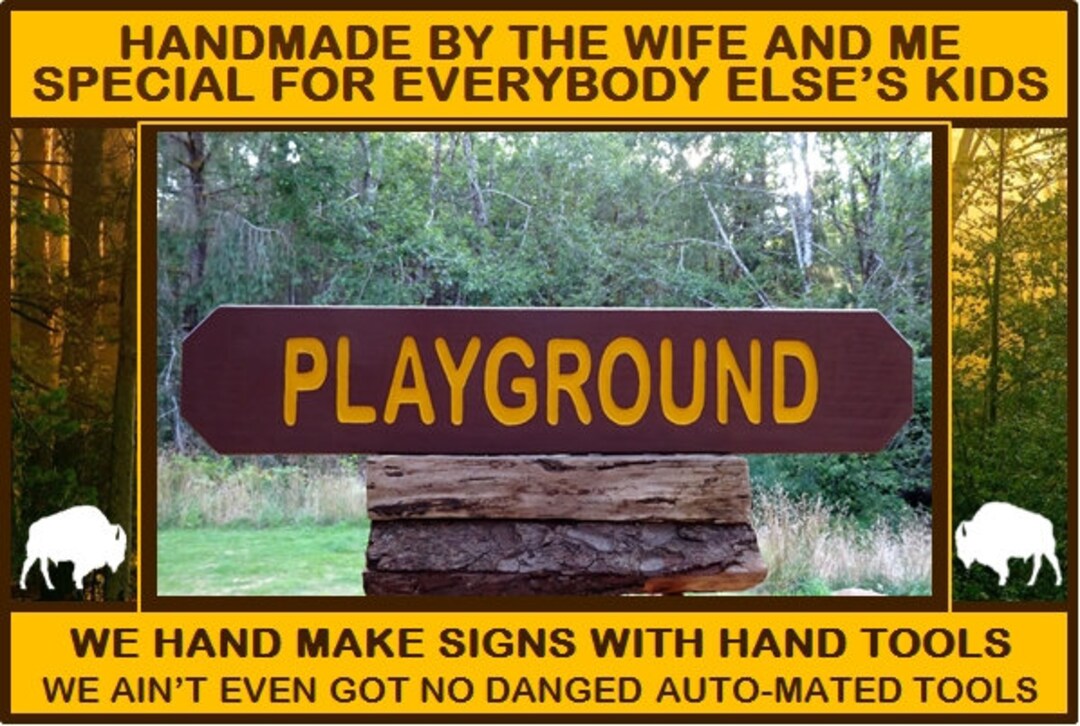 PARK PLAYGROUND Sign, Backyard or Children’s Park Style Trail Home ...