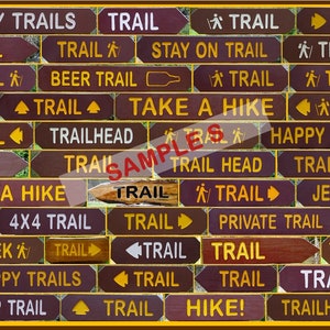 TRAIL MARKER SIGN, National & State Park Path Trail Road Home Cabin ...