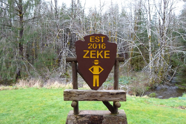 BABY’S FIRST NAME With Ranger & Birth Year, Park Themed Nursery Sign on ...
