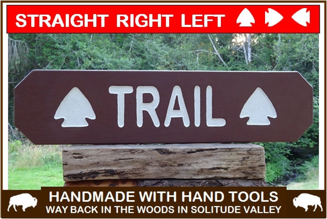 National Park Style DOUBLE ARROW TRAIL Direction Sign, Path Trail Cabin ...