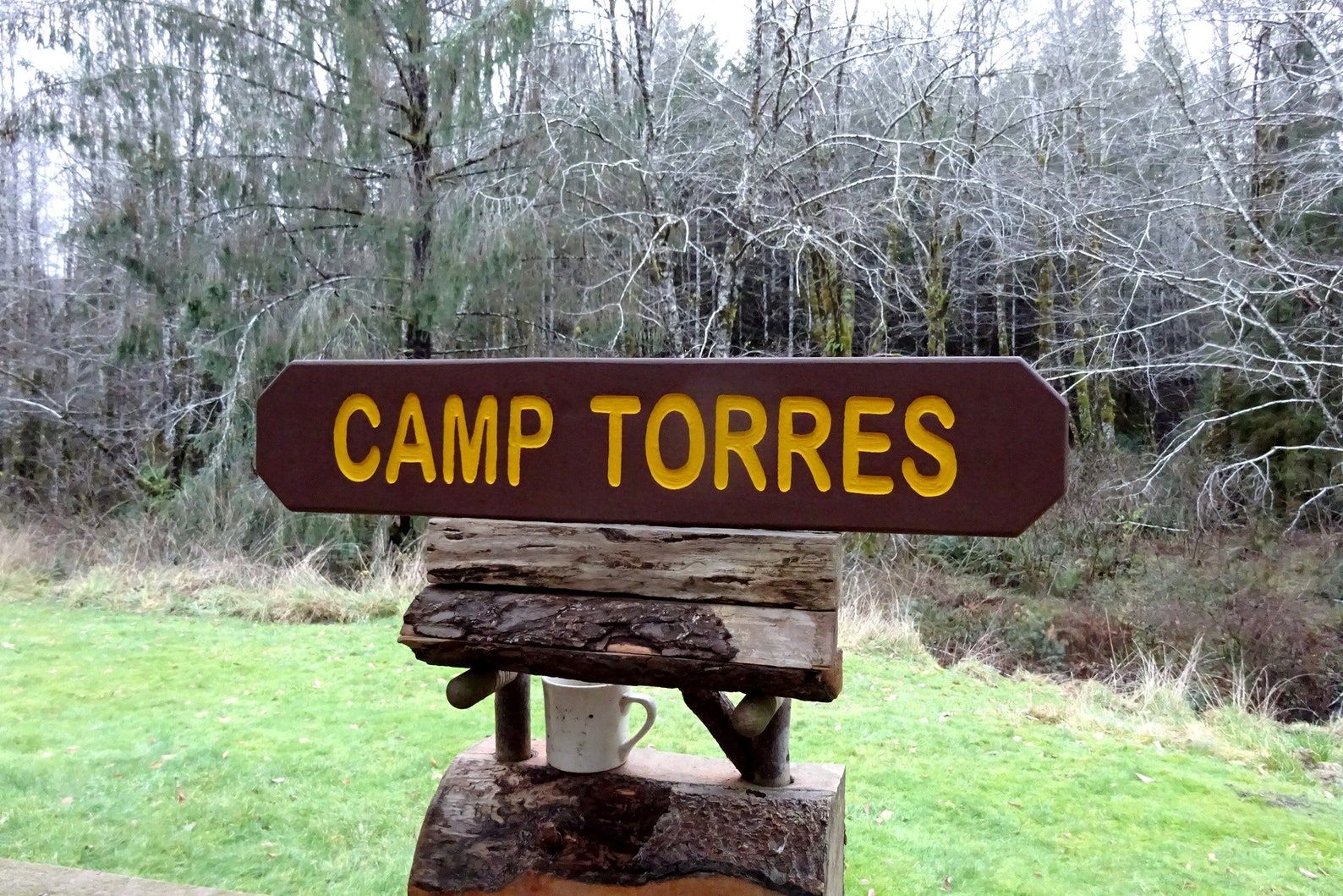 FAMILY NAME CAMPGROUND Sign, Park Style Path Trail Home Cabin Lodge ...