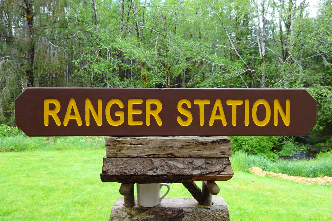 RANGER STATION Office Sign, National Park & Forest Service Cabin Lodge ...