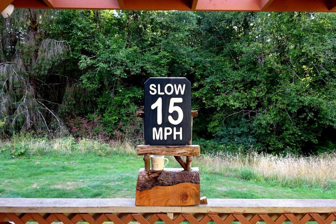 SLOW 15 MPH Park Road Sign Park Style Road Cabin Refuge Lodge Retreat ...