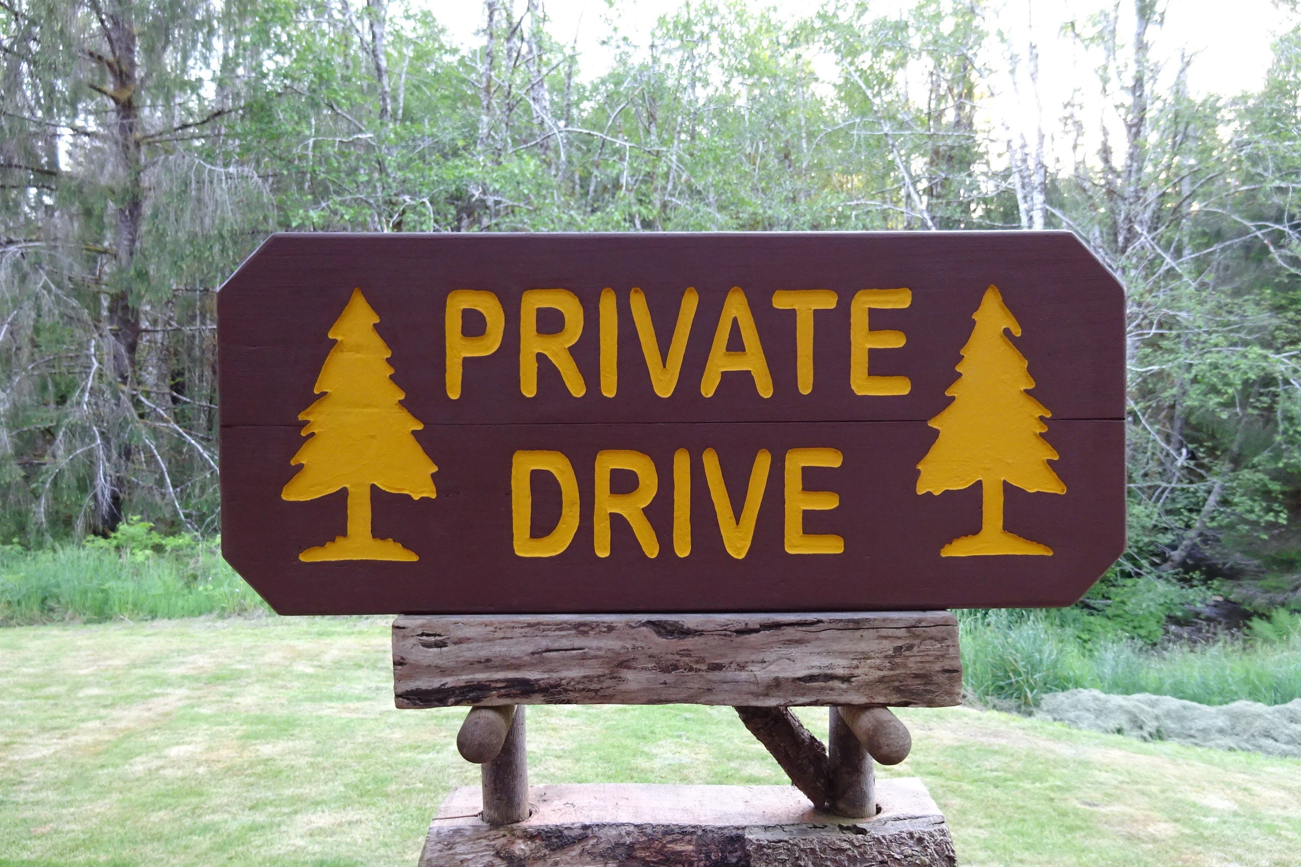 PRIVATE DRIVE Sign National Park Style Road Cabin Lodge - Etsy