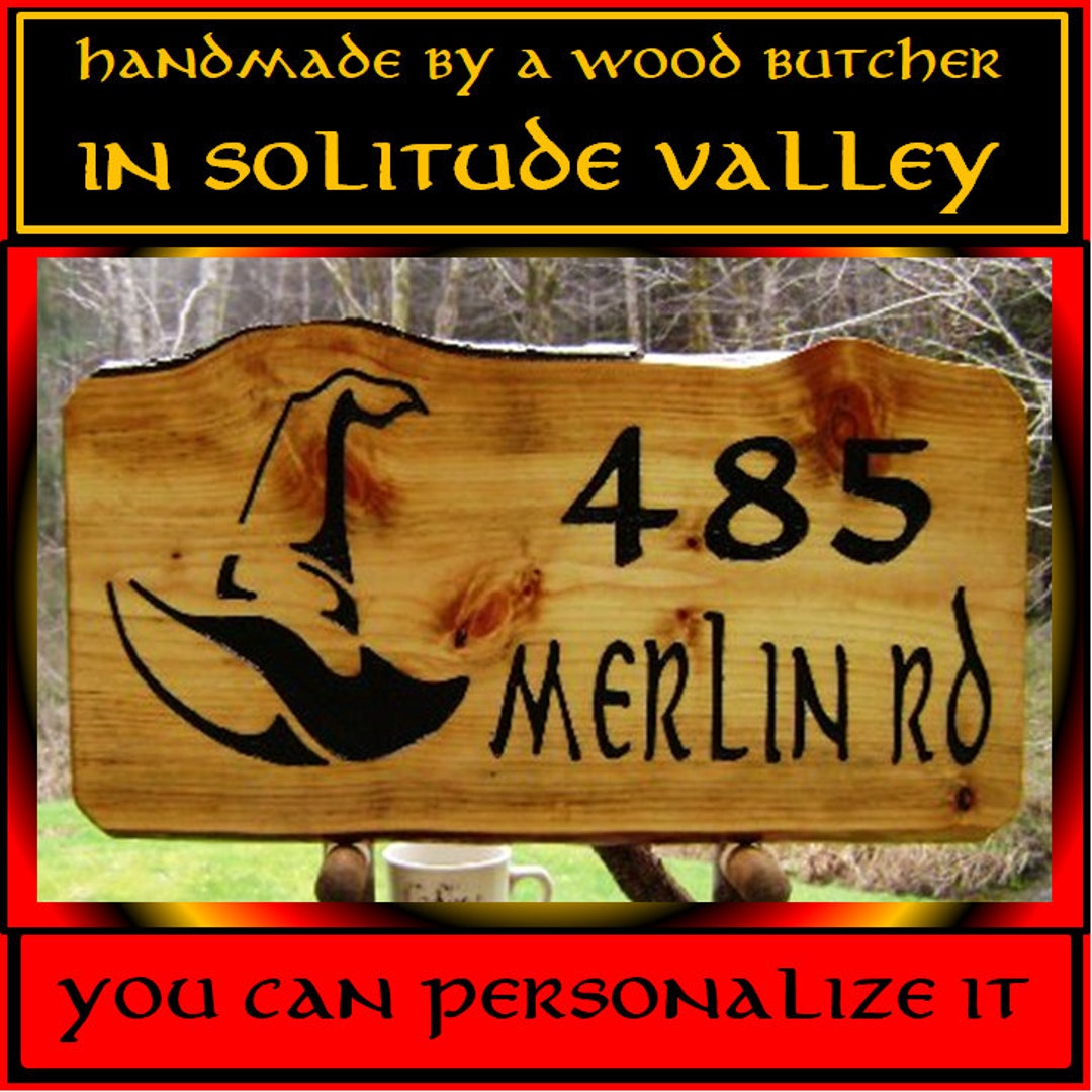 Lord of the Rings HOUSE ADDRESS Sign With Merlin Rd. Tolkien LOTR Sign ...