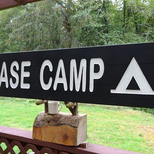 BASE CAMP Sign With Camping Symbol, Park Style Cabin Lodge Retreat ...