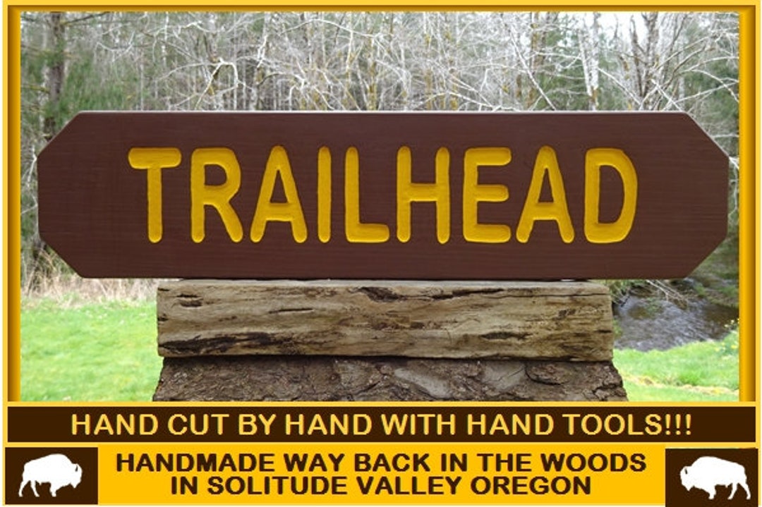 TRAILHEAD Sign National Park Style Path Trail Home Cabin Lodge ...