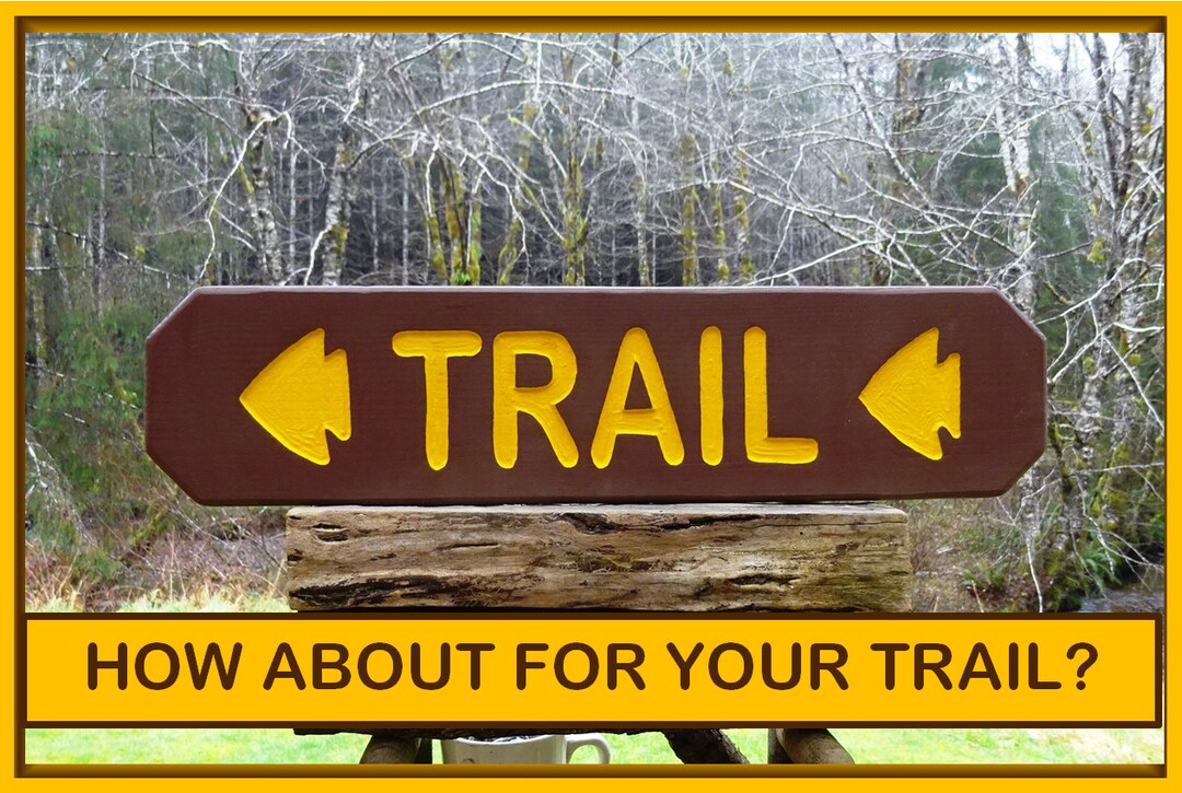 National Park TRAIL DIRECTION ARROWHEAD Sign, Hand Carved Routed ...