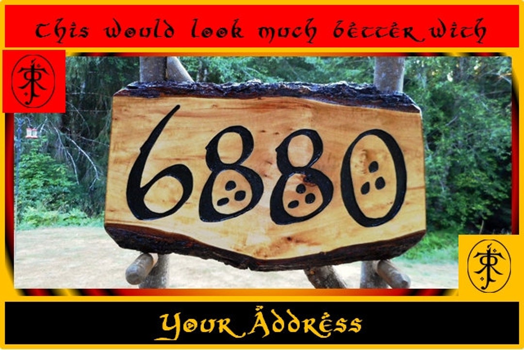LOTR House or Hobbit Hole Fantasy Address Sign, Tolkien LOTR Fantasy ...