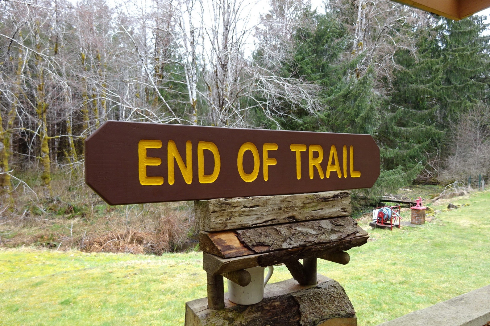 Park Style End of Trail Sign In/outdoor Hiking Path Cabin Lodge ...