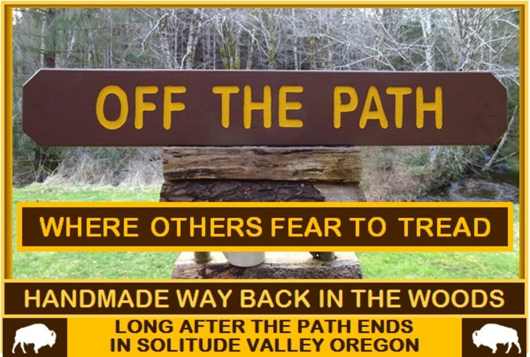 Hand Carved Trail Sign, "off THE Path", Vintage Style Sp881 - Etsy