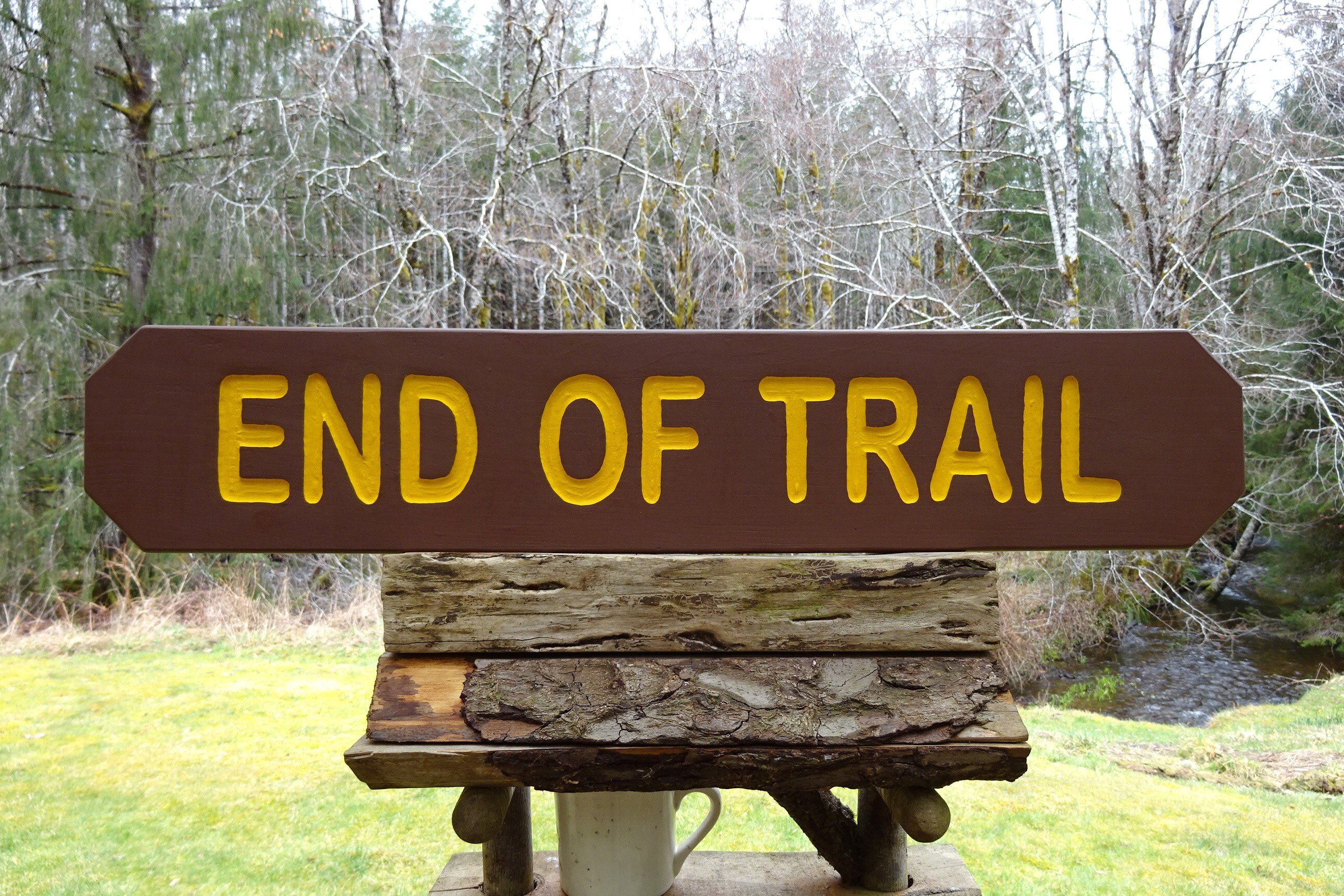 Park Style End of Trail Sign In/outdoor Hiking Path Cabin Lodge ...