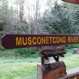 SCENIC RIVER NAME Sign, National Park Style Trail Road Cabin Refuge ...