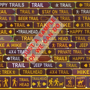 TRAIL Sign With Arrowhead Direction National Park Path Trail Home ...