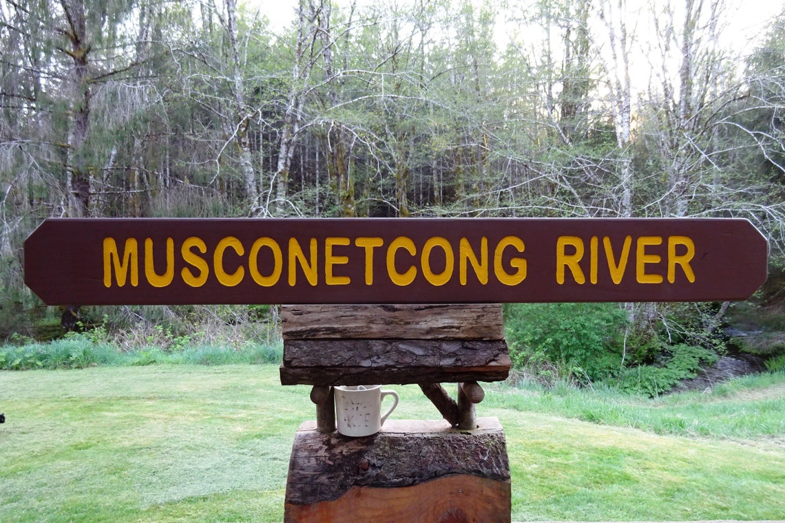 SCENIC RIVER NAME Sign, National Park Style Trail Road Cabin Refuge ...