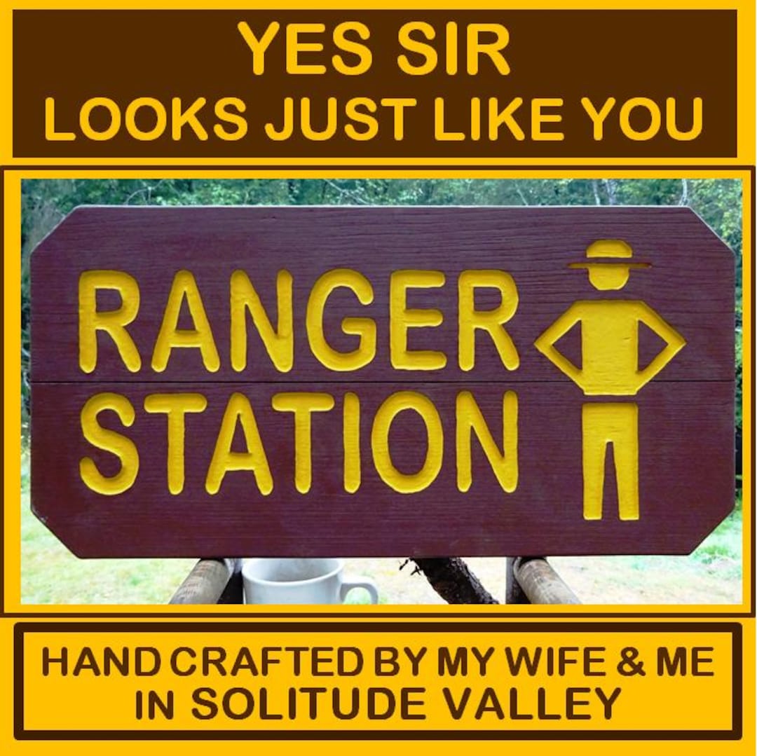 National Park Style RANGER STATION Sign With Ranger Symbol, Park Trail ...