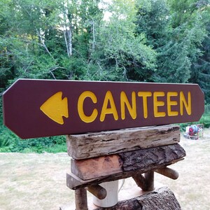 Camp CANTEEN Sign With Direction Arrow, Park Style In/outdoor Cabin ...
