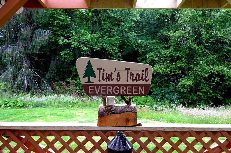 Memorial With School Name Sign Forest Service Park Style Trail - Etsy