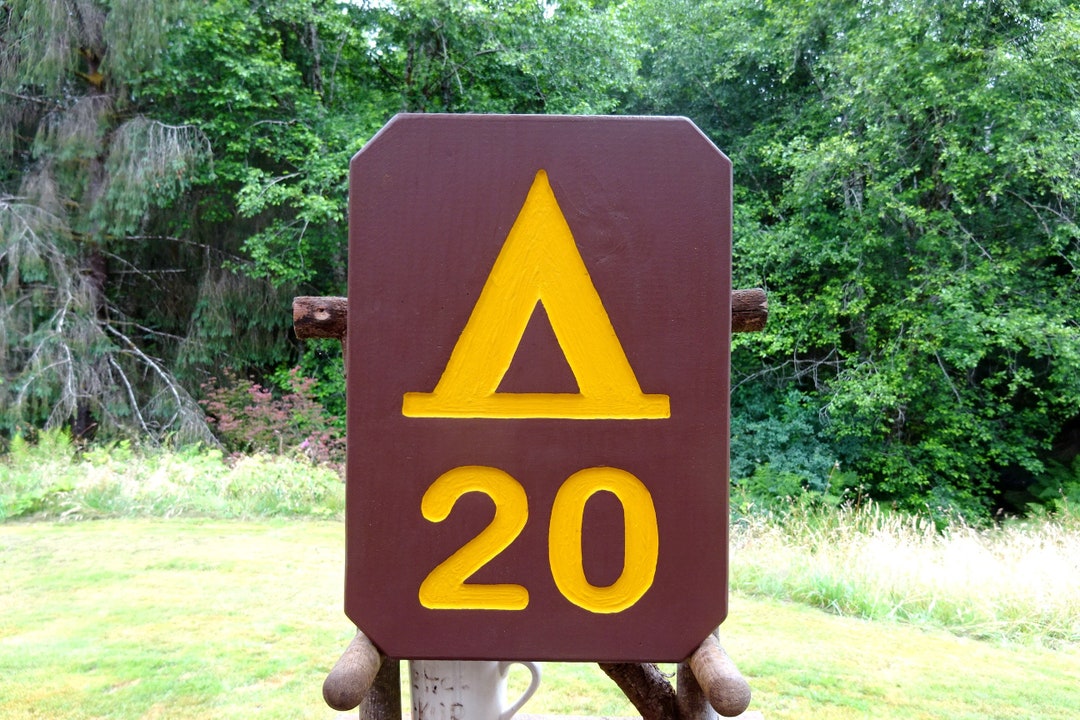 CAMP ADDRESS Teepee or Tent Symbol Sign. Park Style Path Trail Road ...