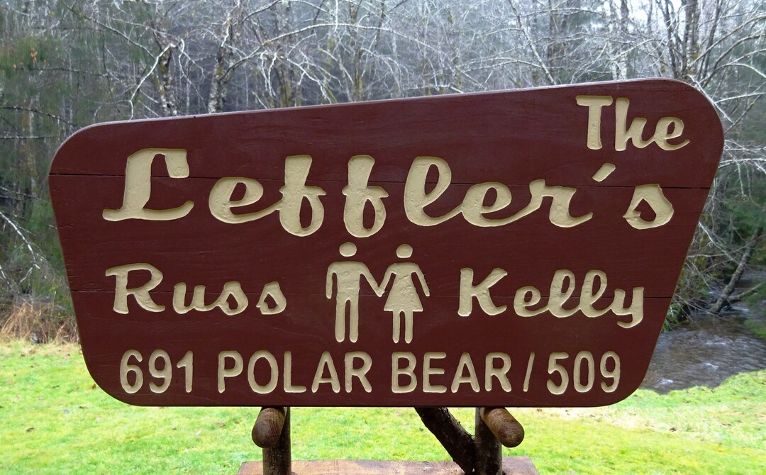 FAMILY NAME SIGN With Address, Customizable Forest Service Entrance ...