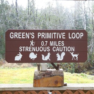 PRIMITIVE LOOP TRAIL Sign, Park Style Trail Yard Home Cabin Campground ...