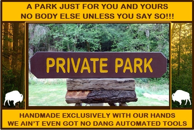 PRIVATE PARK Vintage Style Property Sign for Your Trail Road - Etsy
