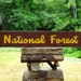 FOREST SERVICE PARK Sign, Park Style Hiking Trail Road Street Cabin ...