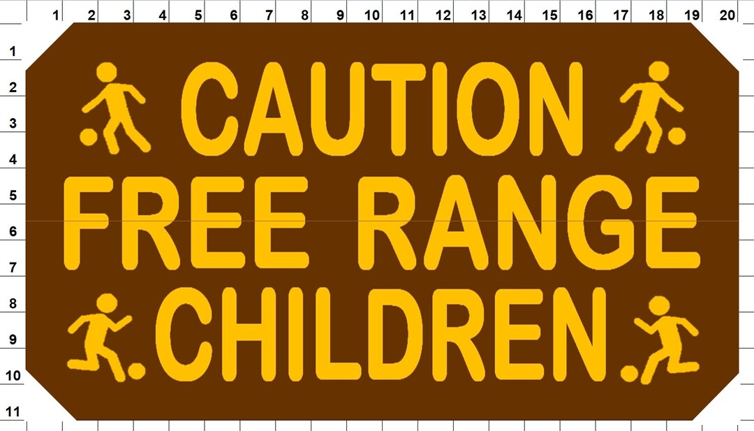 FREE RANGE CHILDREN Street Safety Park Style Sign. Road Street Drive ...