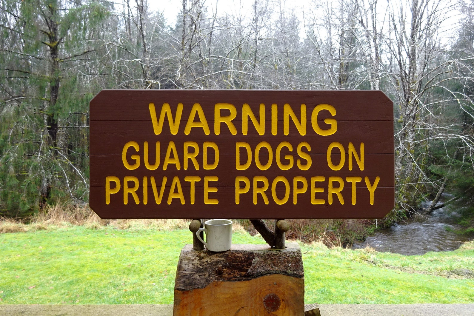 GUARD DOG and Private Property WARNING Sign Park Style Path - Etsy