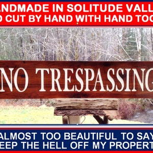 No TRESPASSING Sign, Customizable Rustic Style Outdoor Fence Road Cabin ...