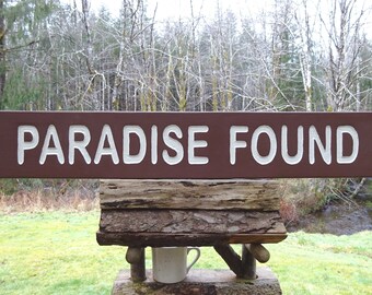 Paradise Found Sign - Etsy