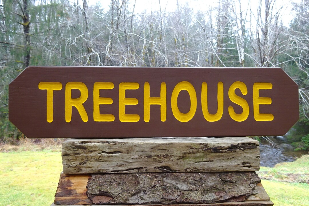 National Park Style TREEHOUSE Sign or Plaque, Hand Carved Routed ...