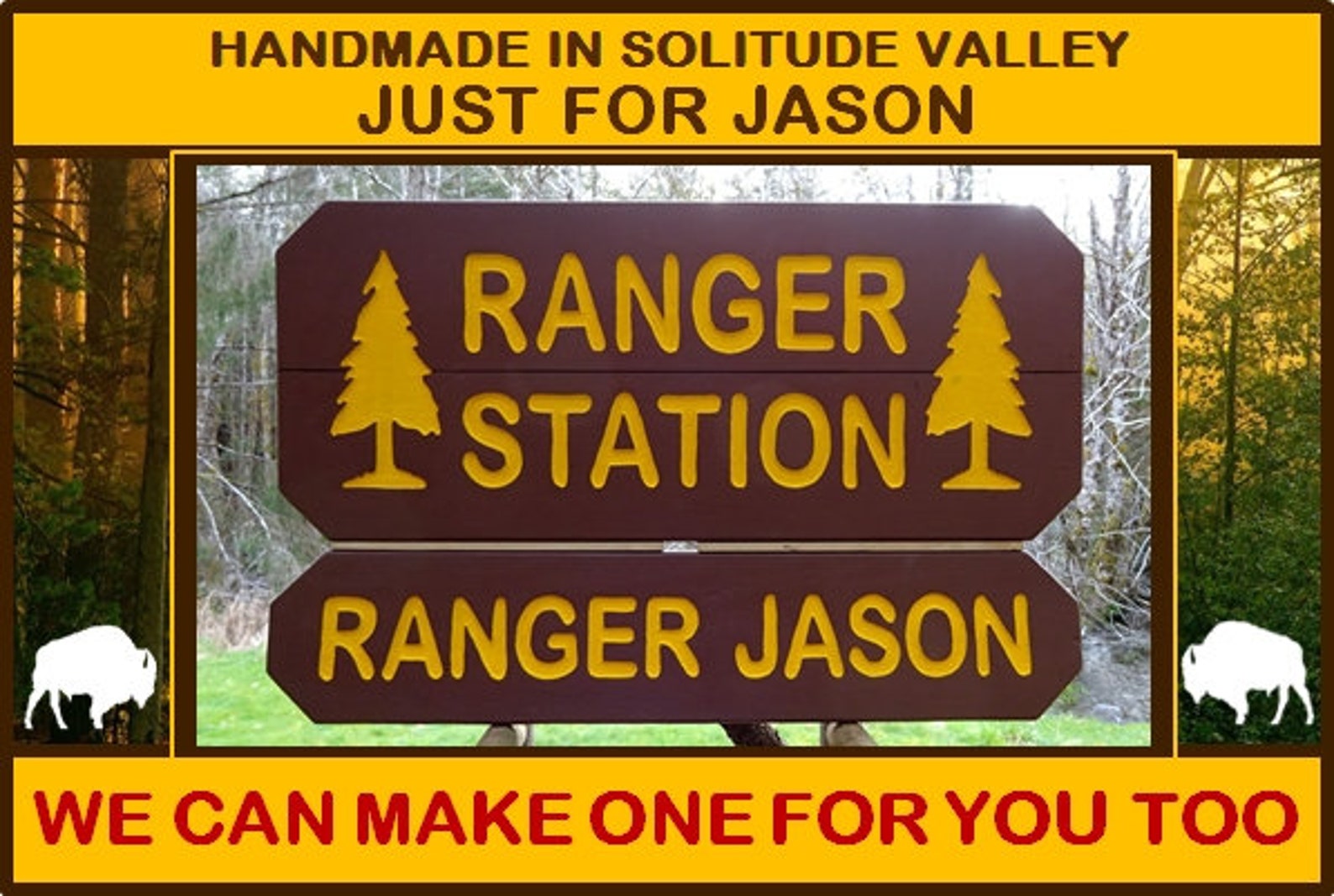 RANGER STATION Sign With Name Add-on Park Style Trail Road | Etsy
