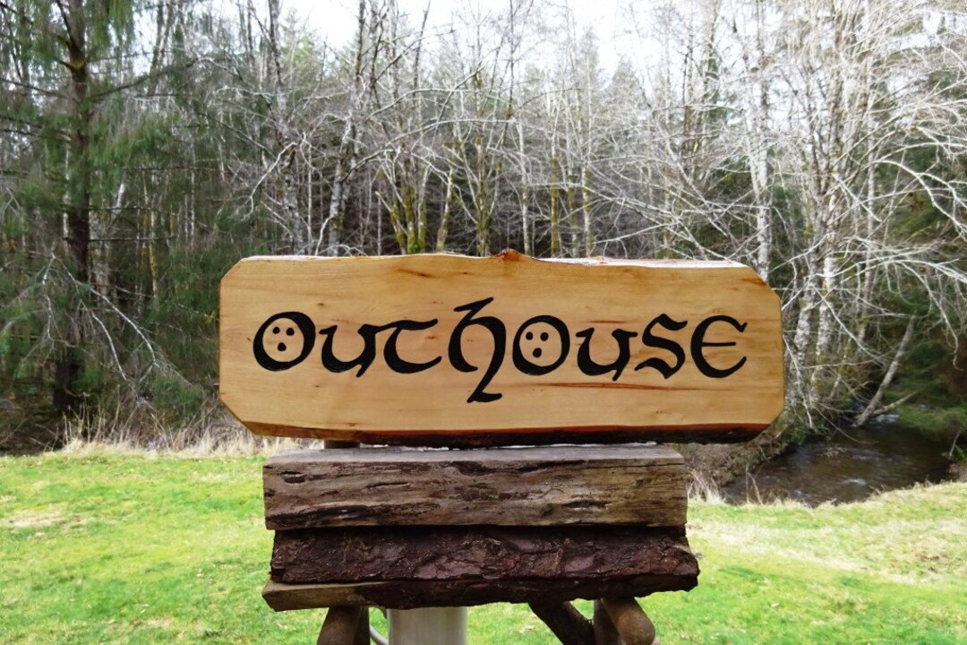 OUTHOUSE Potty-business Fantasy Sign, Tolkien LOTR Fantasy Lord of the ...
