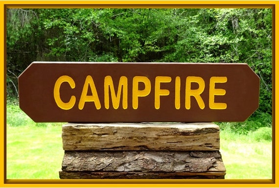 CAMPFIRE Campground Sign National Park Style Fire Pit House - Etsy
