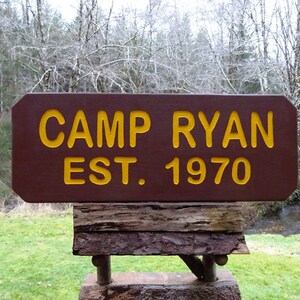 CAMP NAME Sign With Est. Date, Park & Forest Service Style Trail Road ...