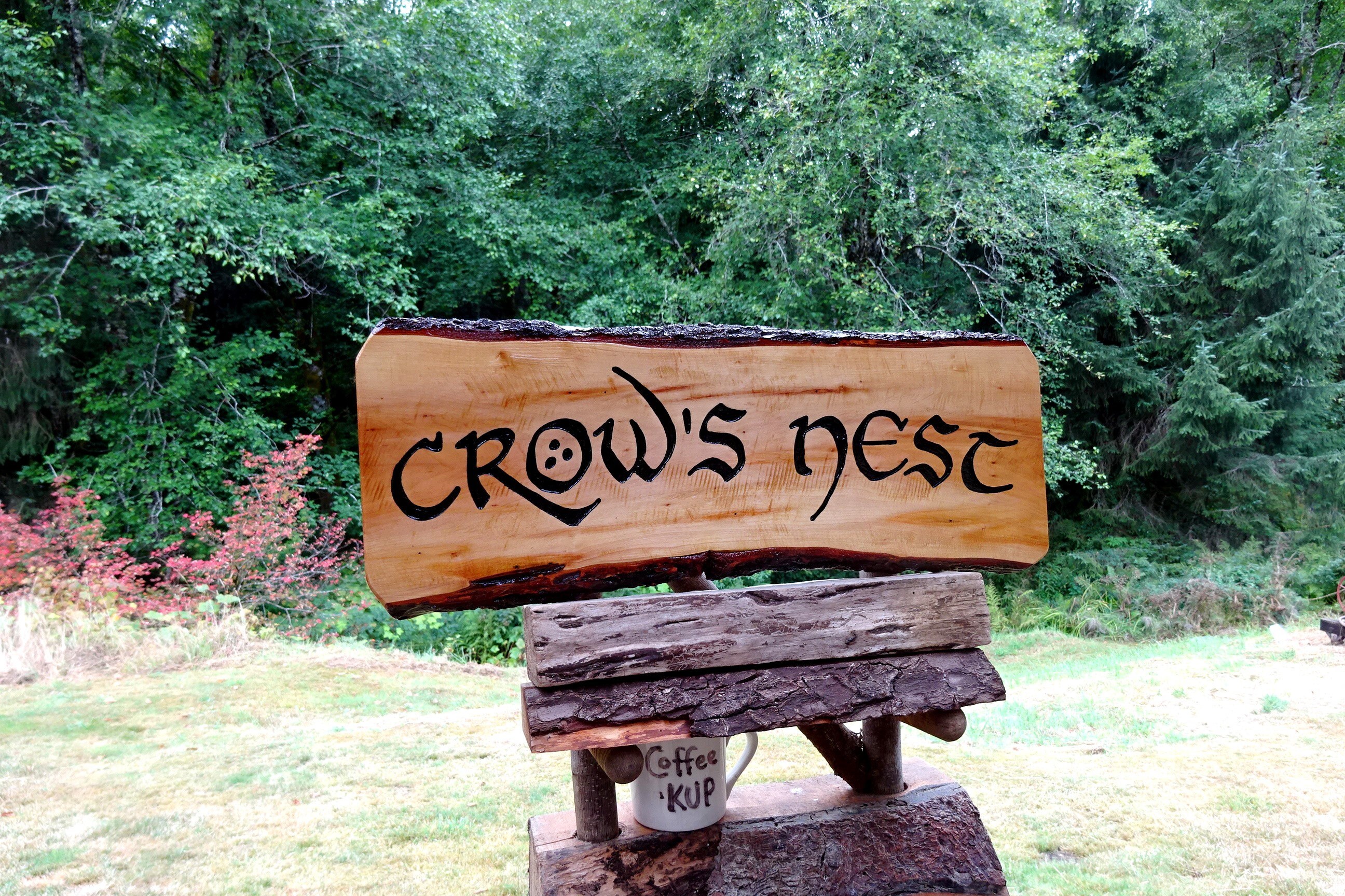 Rustic Crows Nest Sign on Cypress Cedar Hand Carved Routed | Etsy