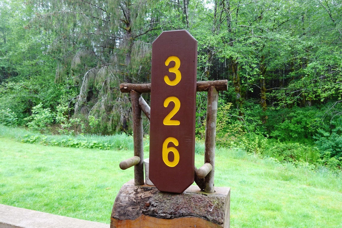 Camp Address Sign Park Service Style Path Trail Road Cabin - Etsy
