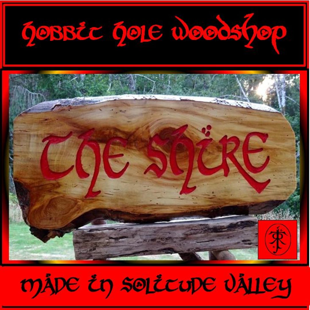 THE SHIRE Fantasy Sign, Tolkien LOTR Fantasy Lord of the Rings Sign ...