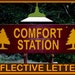 COMFORT STATION Sign, Park Style Relaxation Retreat Road Cabin Lodge ...