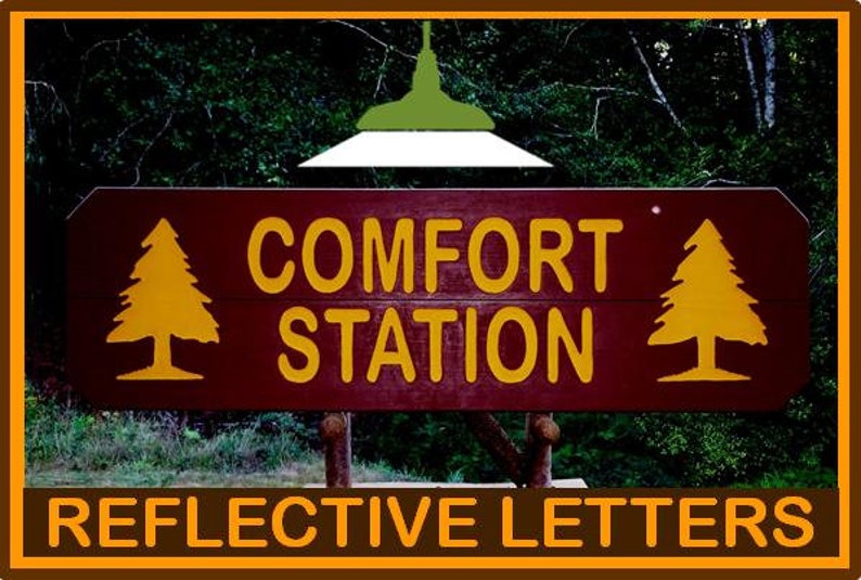 COMFORT STATION Sign, Park Style Relaxation Retreat Road Cabin Lodge ...
