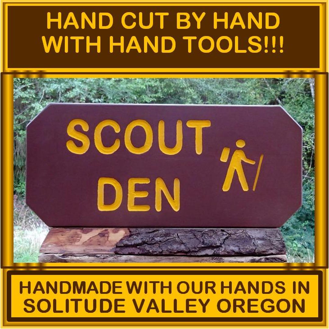Park Style SCOUT DEN Childs Park Style Sign, in or Outside Hideout Fort ...