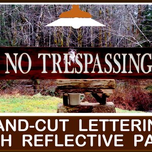 No TRESPASSING Sign, Customizable Rustic Style Outdoor Fence Road Cabin ...
