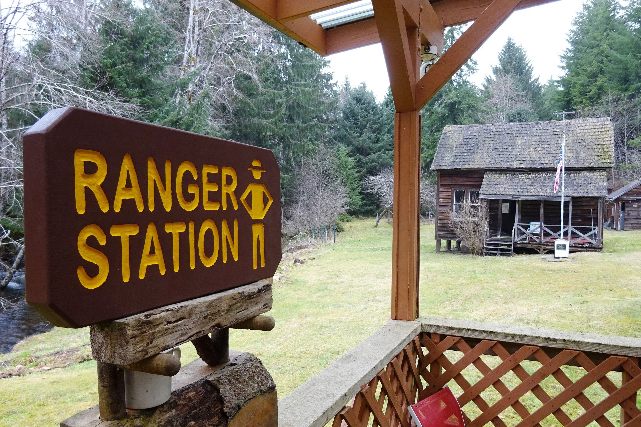 Park Style RANGER STATION Sign With Ranger Symbol, Trail Cabin Lodge ...
