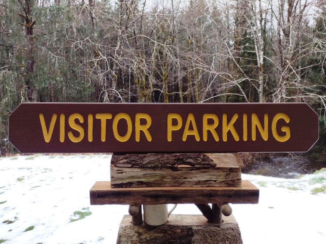 National Park Style VISITOR PARKING Sign. Hand Carved Routed Painted ...