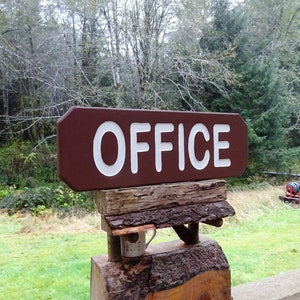 OFFICE Sign, Park & Forest Service Style Lodge Business Office Door ...