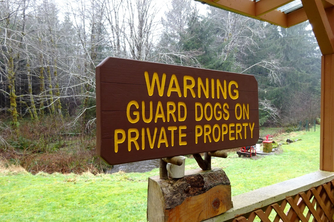 GUARD DOG and Private Property WARNING Sign Park Style Path - Etsy