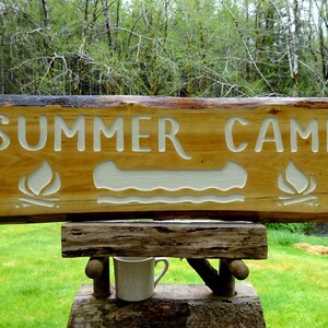SUMMER CAMP, Rustic Outdoor Recreation Wood Sign, House Cabin Lodge ...