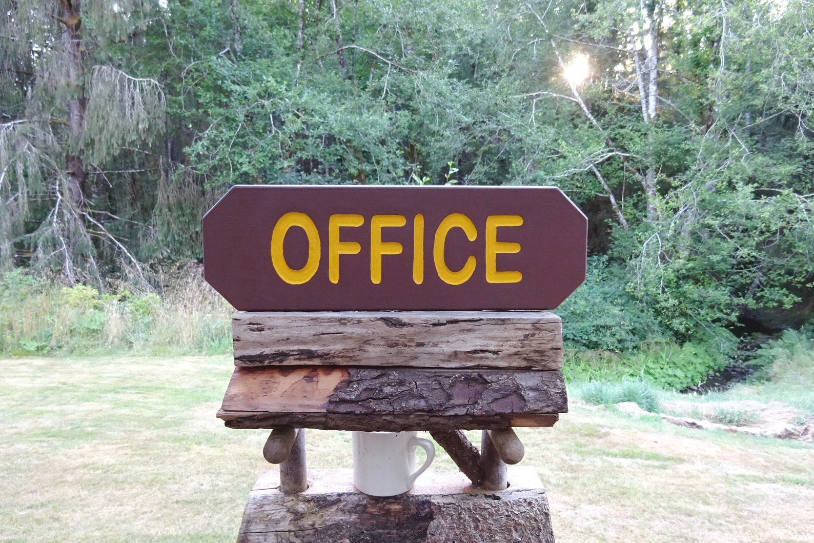 OFFICE, Park Ranger HQ RV Park or Campground Sign Park Style Cabin ...